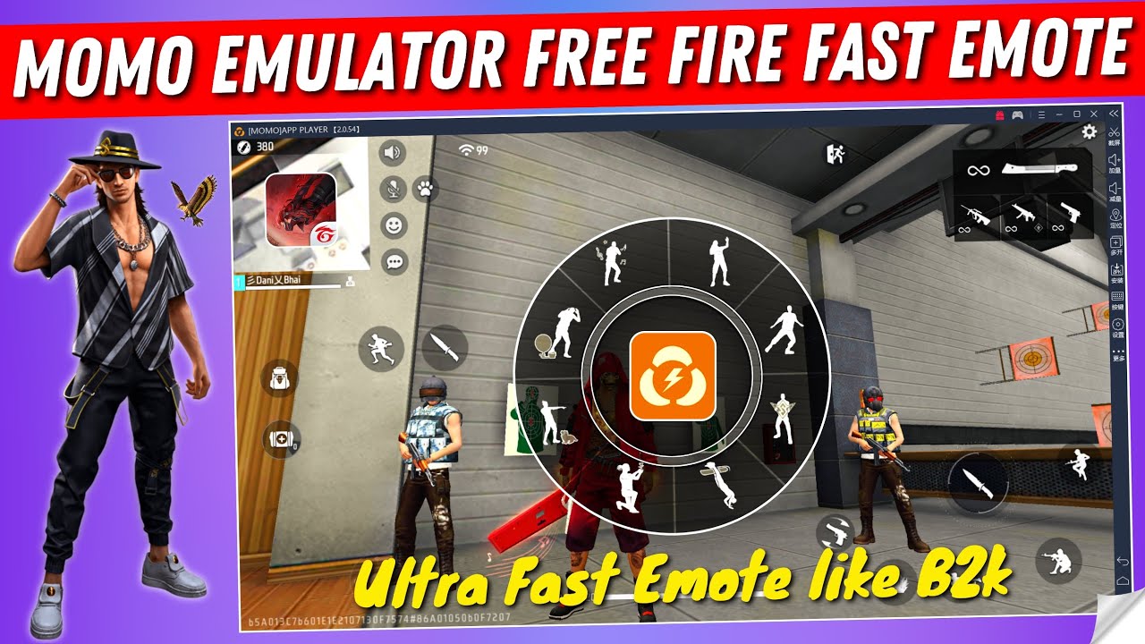 How to Do Ultra Fast Emote in Free Fire Momo App Player Like B2K | Momo Emulator FF Super Fast ...