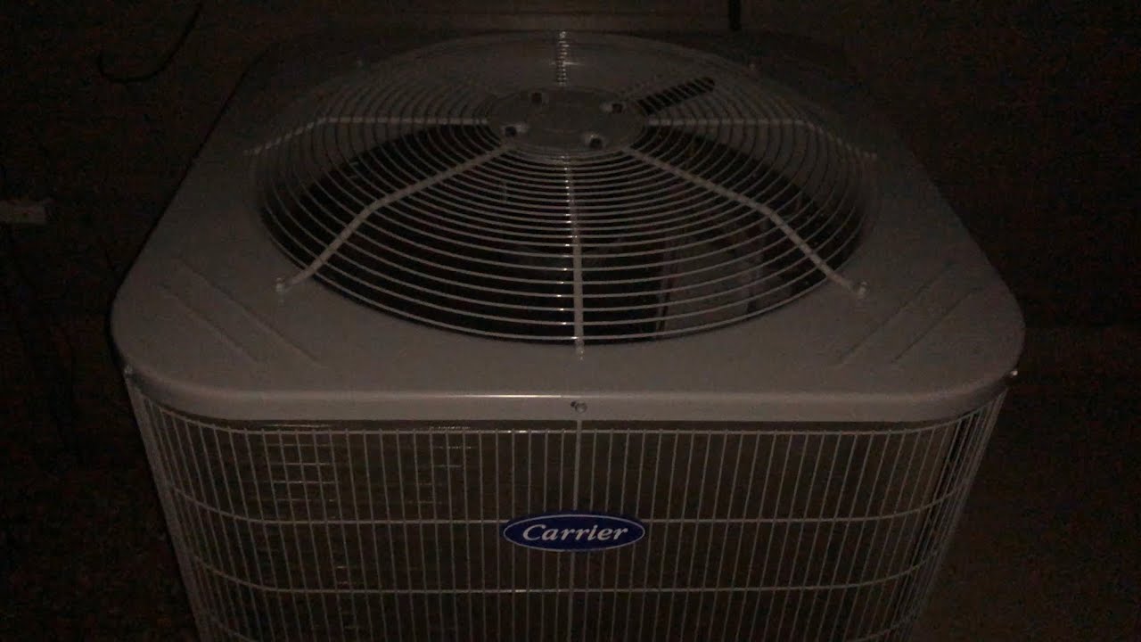 2024 Carrier sentry air conditioner starting up at night - YouTube