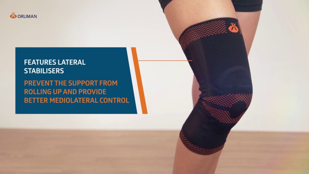 Knee support with lateral stabilizers Rodisil® - YouTube