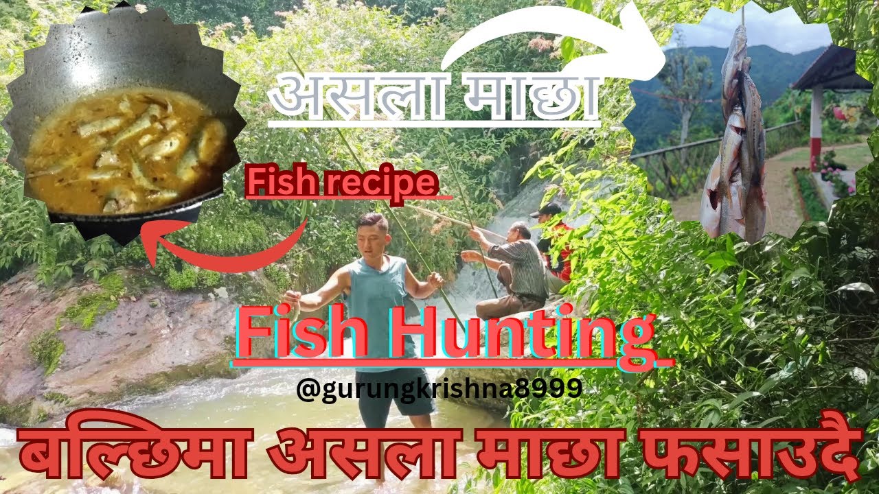🤩😘Nepali village life//village fish hunting style//how to make typical ...