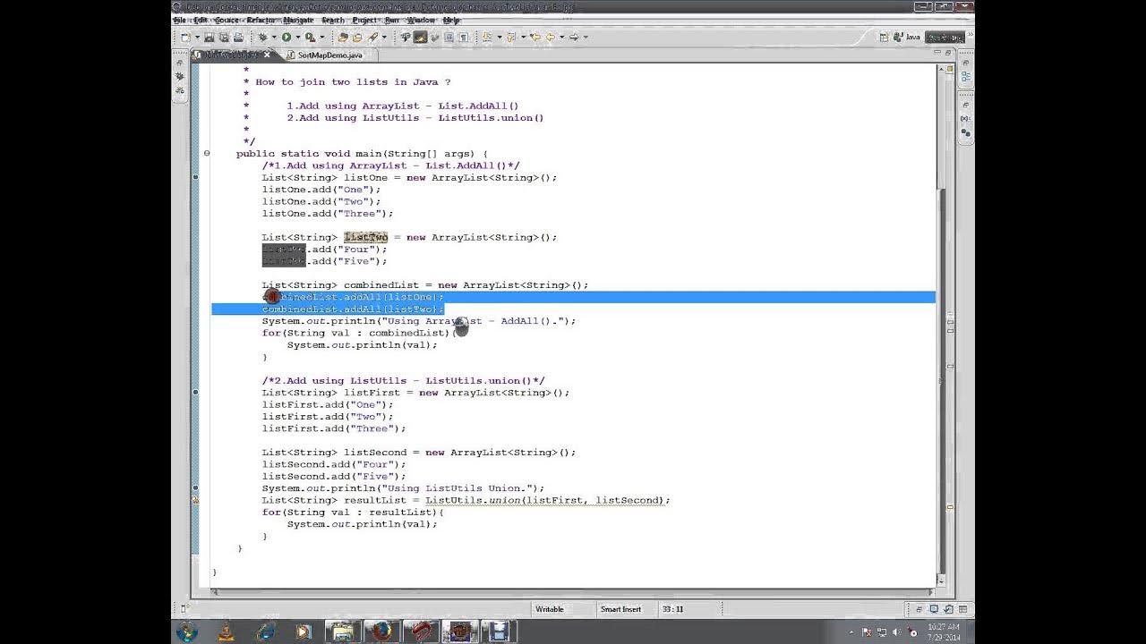 JAVA HOW TO JOIN TWO LIST DEMO - YouTube
