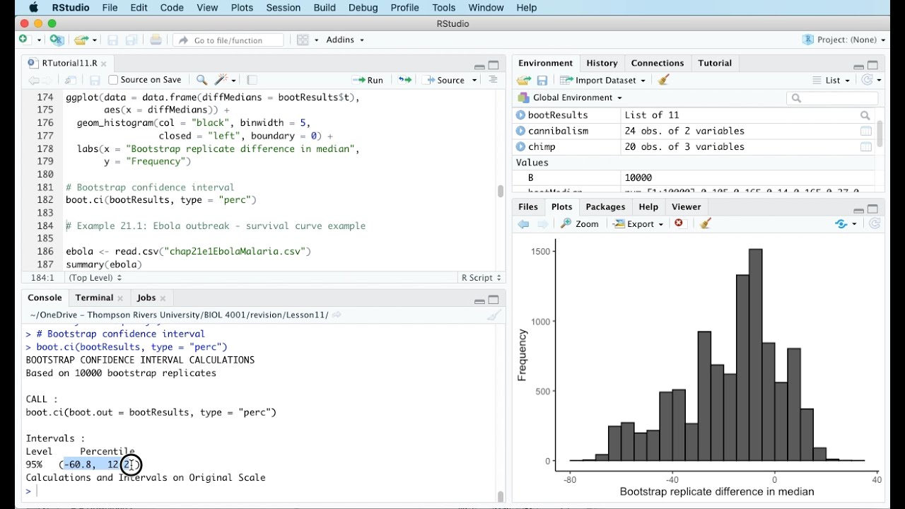 11c Bootstrapping To Estimate Standard Errors And Confidence Intervals Youtube