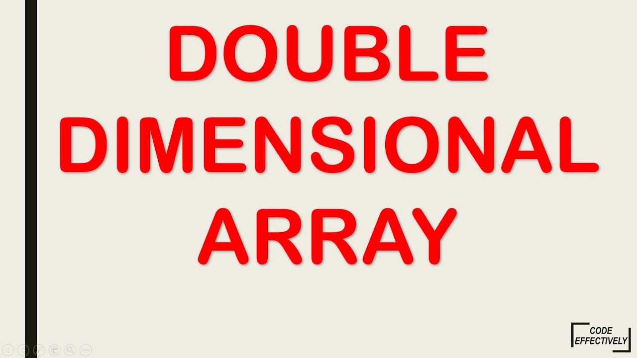 Double Dimensional Array Basics Youtube