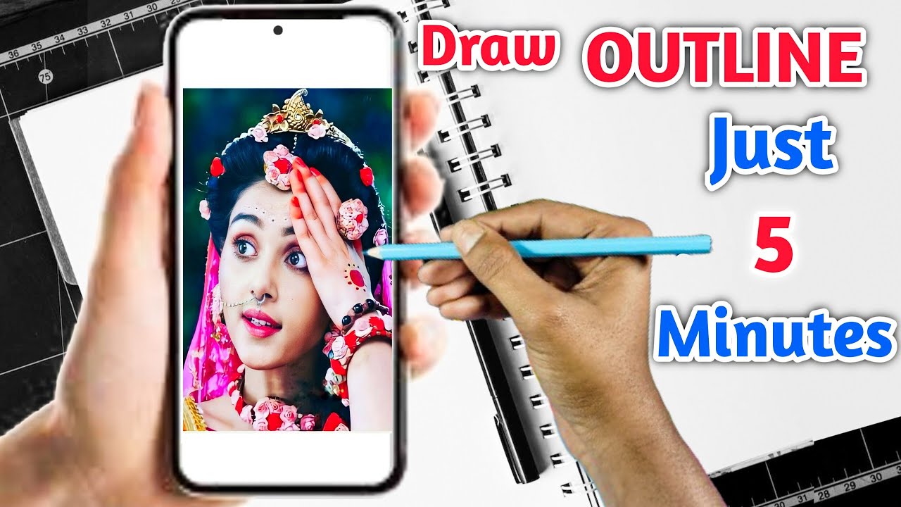 How To Draw Parfect Outline || Radha Rani drawing || Outline Tutorial ...