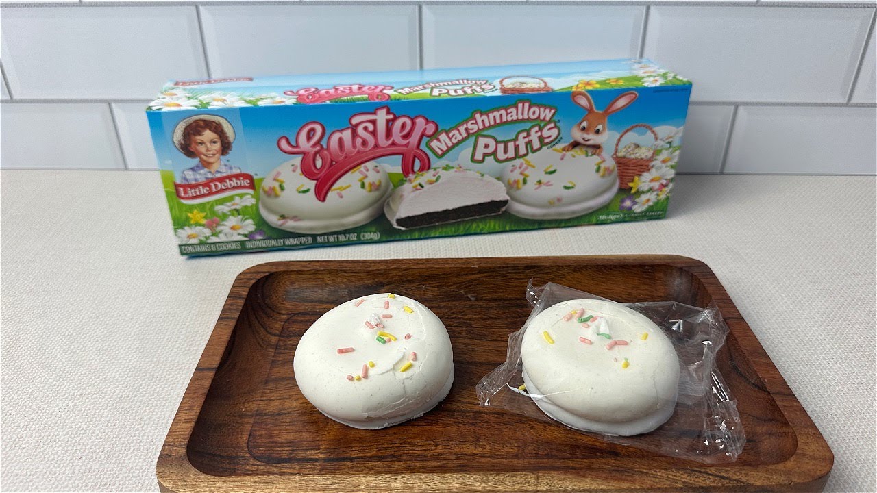 Little Debbie Easter Spring Marshmallow Puff Snack Review - YouTube