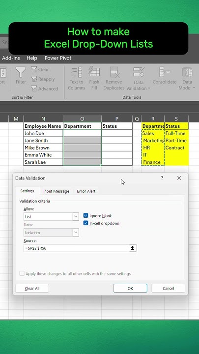Excel Drop-Down Lists: Make Data Entry a Breeze! 🚀 #excel - YouTube