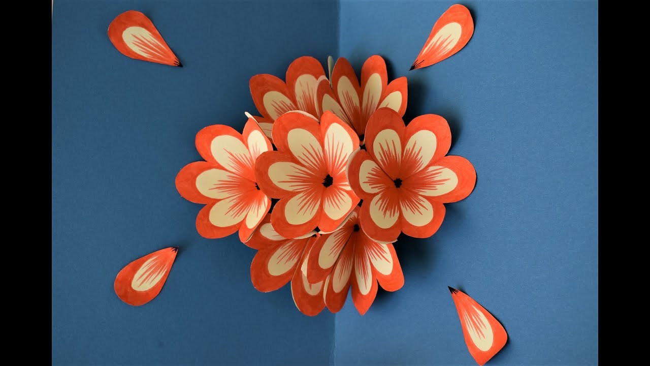 WOW EFFECT POP UP 3D flower CARD DIY tutorial 1 Part - YouTube