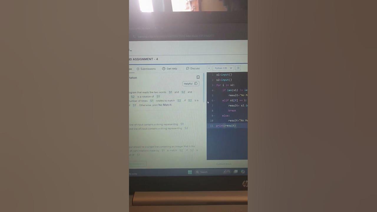String Rotation Python Grand Assignment 4 Python Learning Coding Youtube