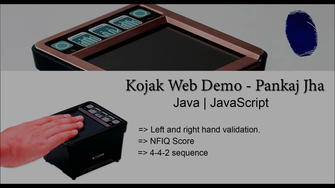 Kojak (fingerprint) web demo - Javascript - YouTube