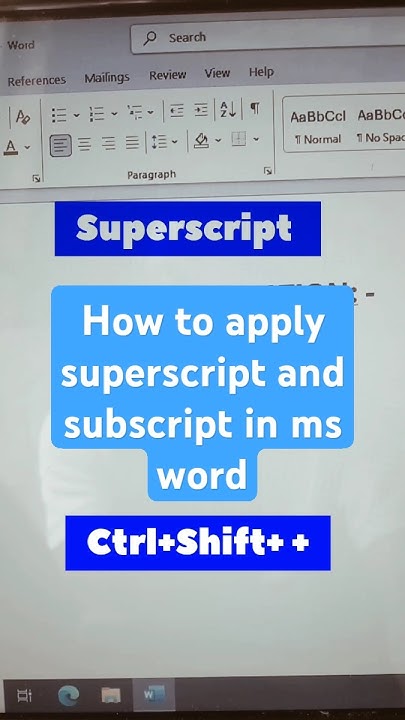 How to apply superscript and subscript in ms word//#shorts #msword#ADB ...