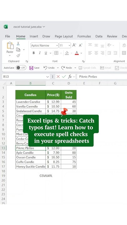 Excel tips and tricks execute spell checks in seconds - YouTube
