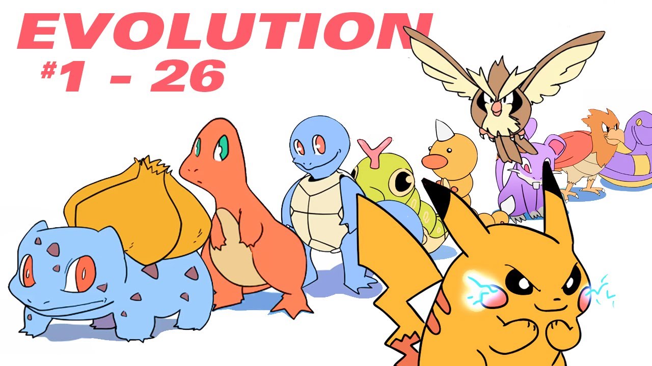 POKEMON EVOLUTIONS ANIMATED Part 1 #1 - 26 - YouTube