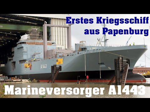Projekt MBV 707 bei Meyerwerft ausgedockt! Militärschiff A1443 für Marine kommt in Fahrt