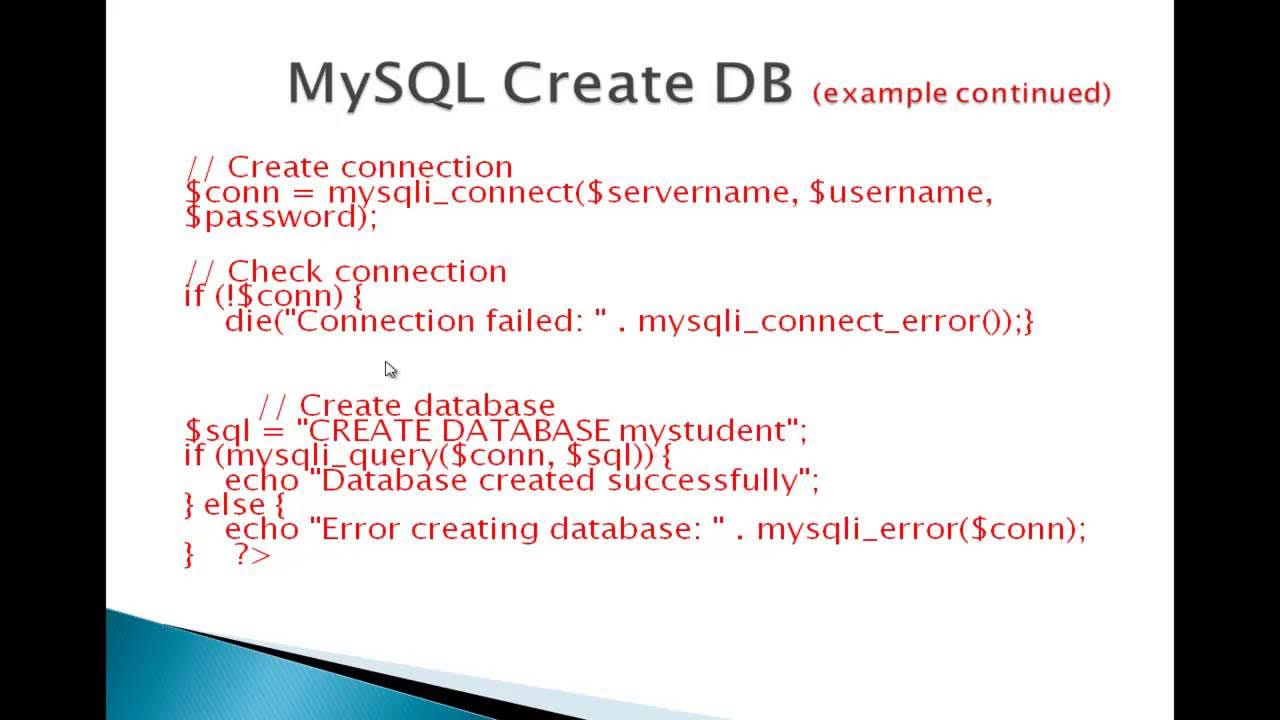 Cs310 PHP MySQL Create DB in hindi/urdu part 53 - YouTube