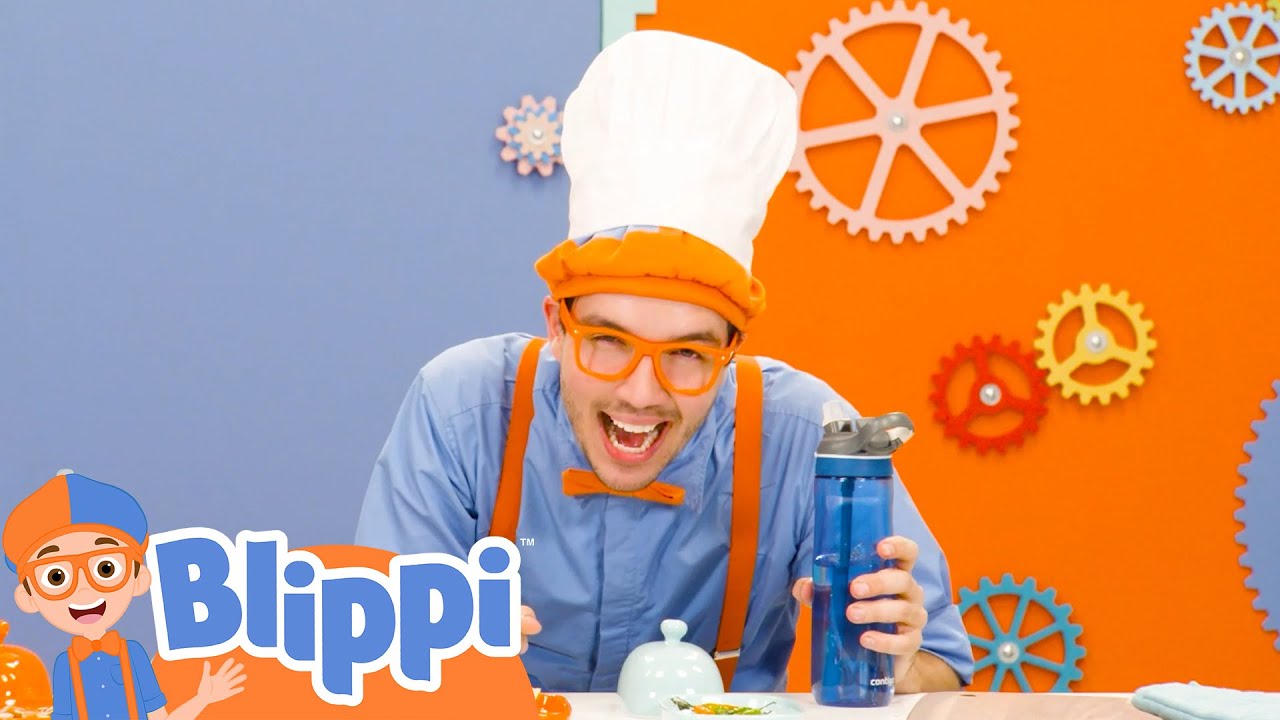 Rock Climbing, Cooks and Drinks Healthy Smoothies | Blippi's Colorful ...