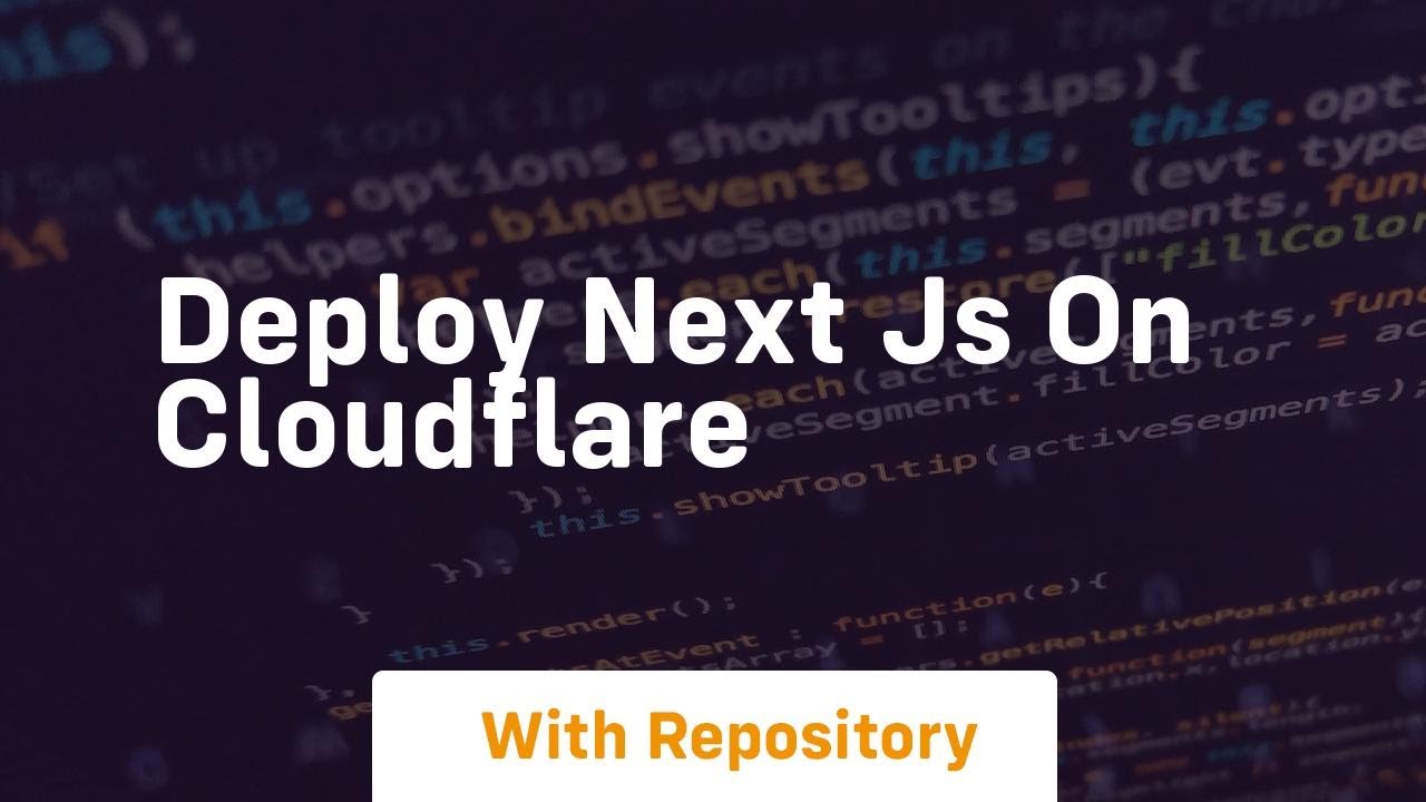 deploy next js on cloudflare - YouTube