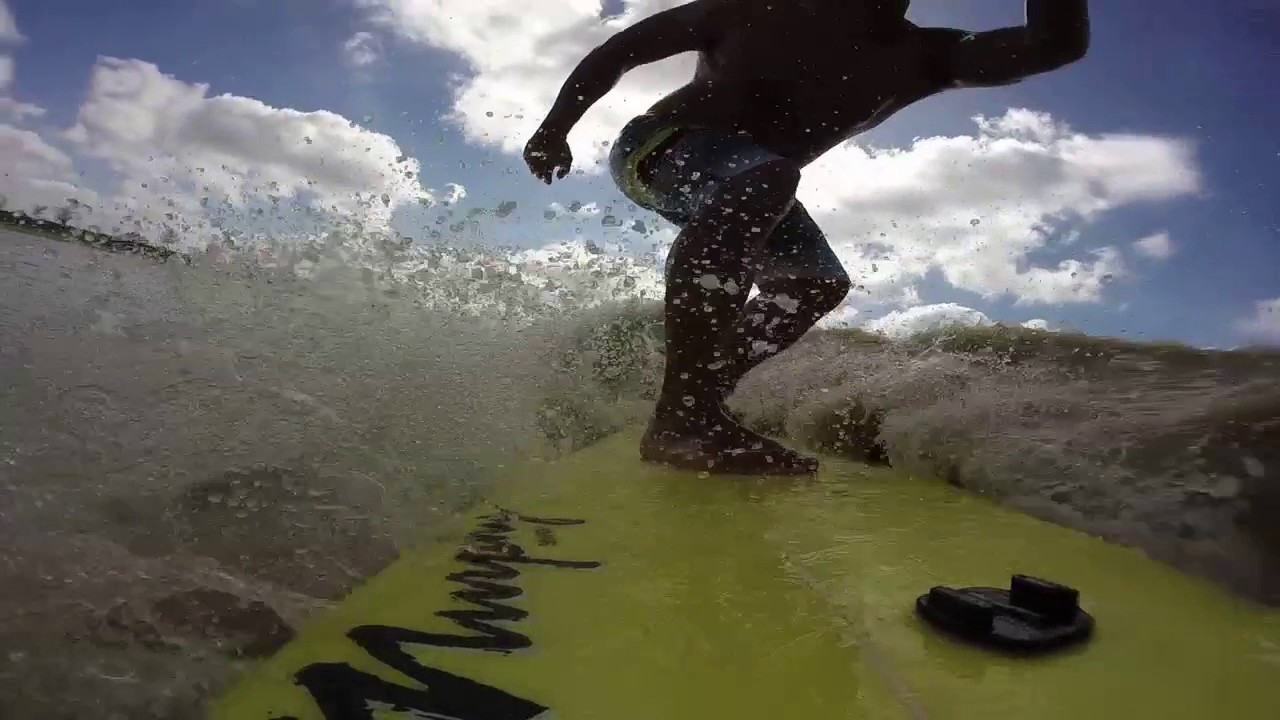 NLand Surf Park - Oct. 30, 2016: 30-second long reef wave - YouTube