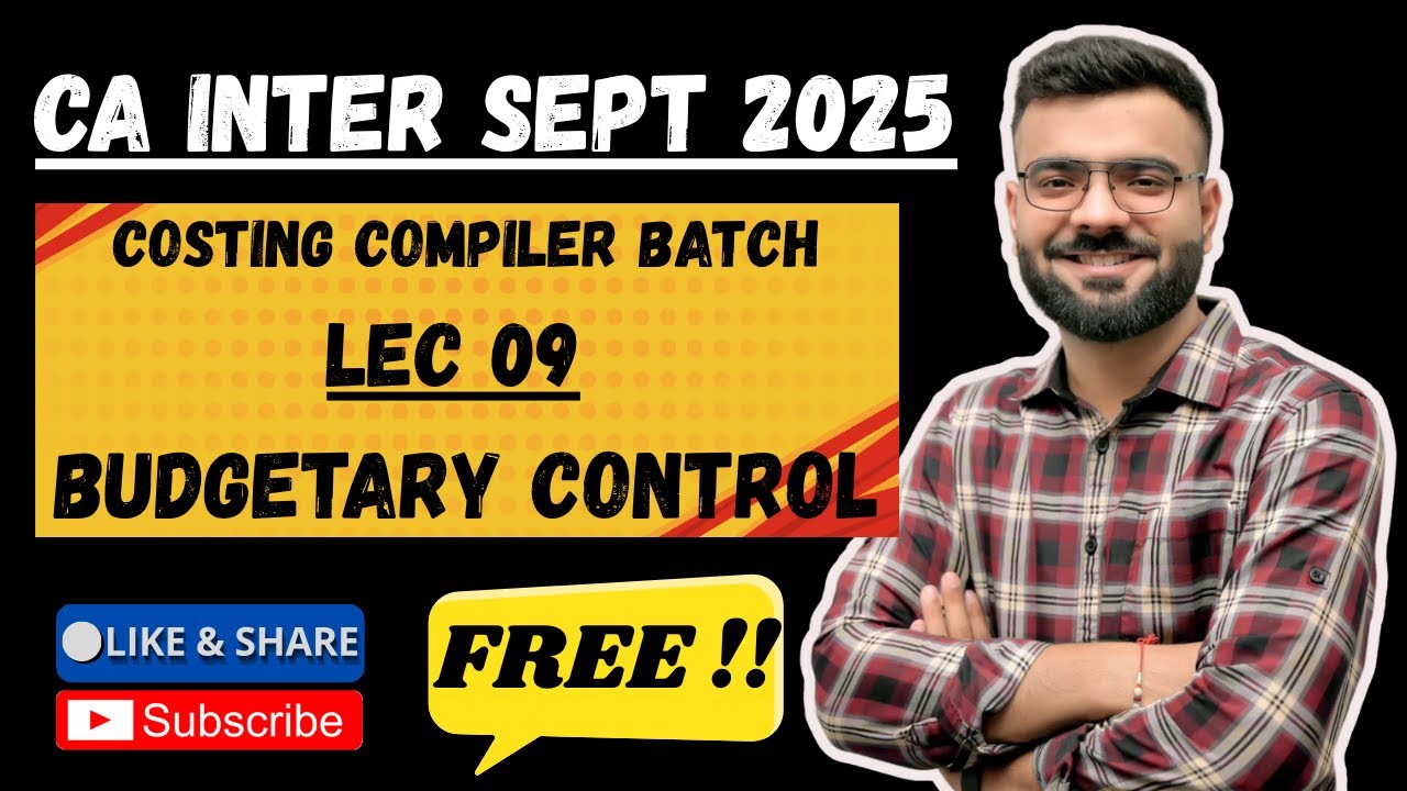 Lecture 09 Budgetary Control - YouTube