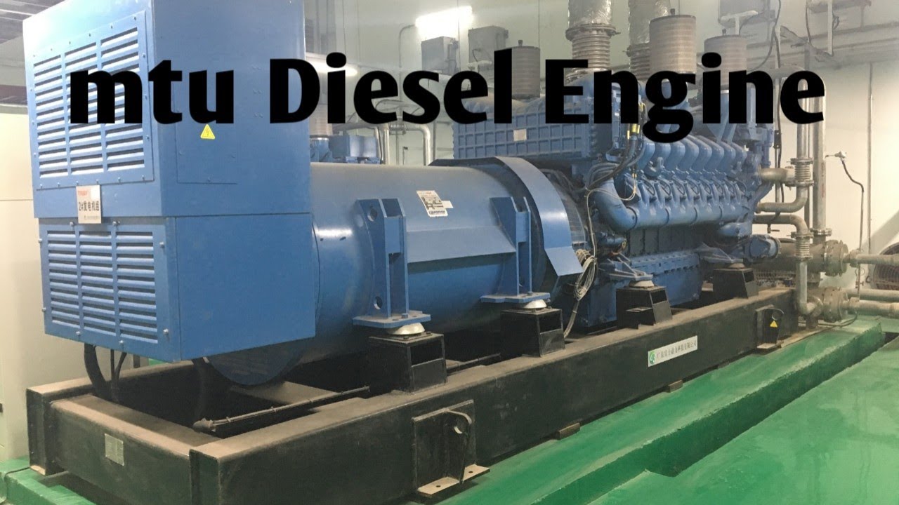 MTU Engine start up!! mtu diesel generator!! mtu diesel engine sound ...