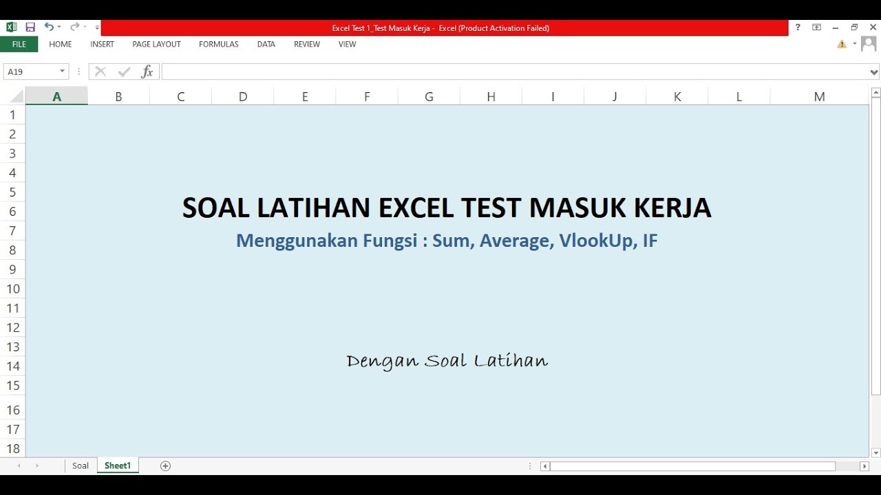 Contoh Latihan Soal Test Excel untuk Seleksi Lamaran Masuk Kerja di ...