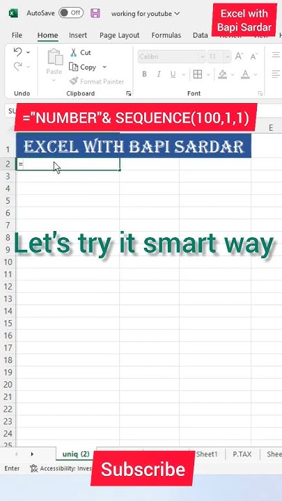 how to use Sequence formula - #excelwithbapisardar #bapisardar #msexcel #easyexcel - YouTube