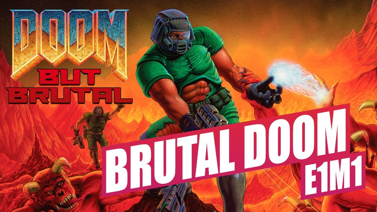 Brutal DOOM E1M1 | Who turned out the lights? - YouTube
