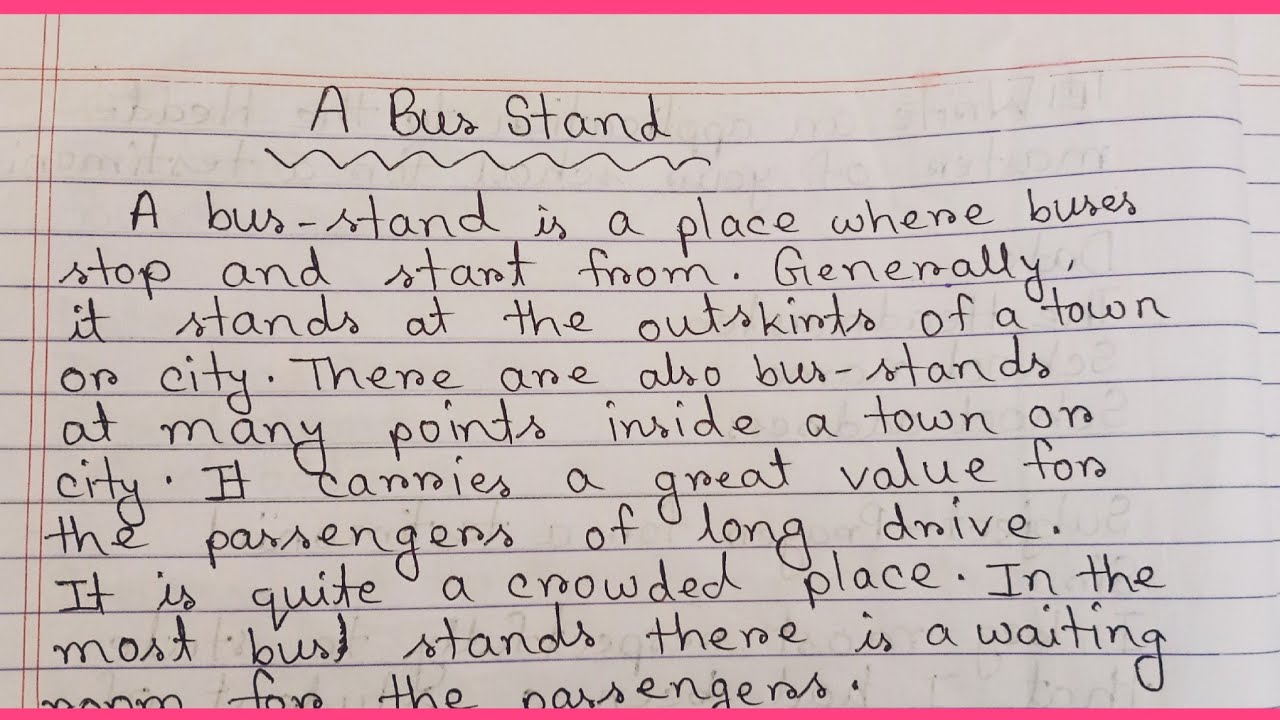 write a paragraph on 'A Bus Stand '।।paragraph a bus station।।a bus ...