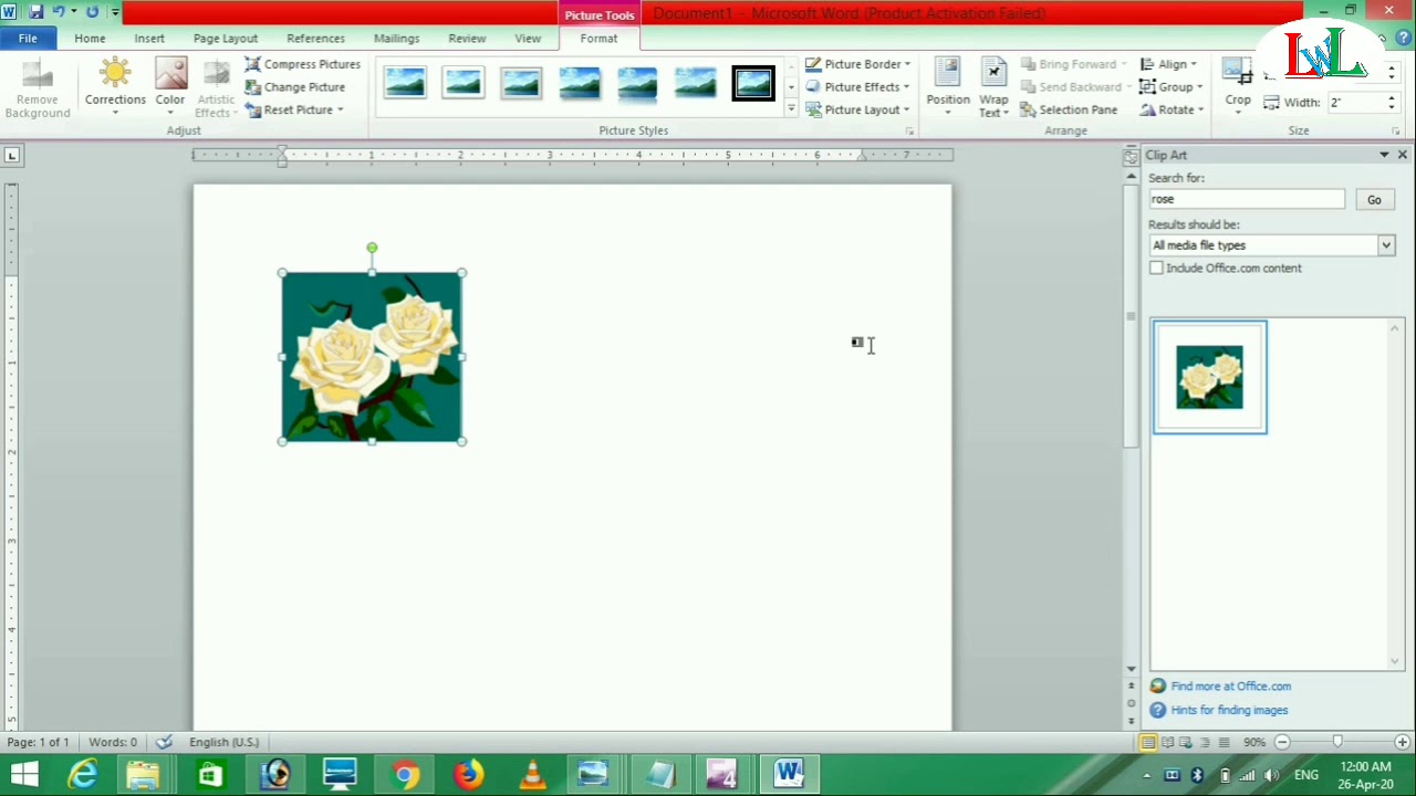 Ms word(How to use Clip art)part-15(insert menu) - YouTube