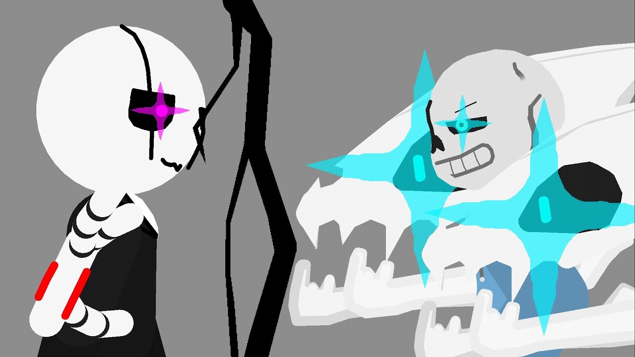 Sans vs wd gaster(stick nodes) - YouTube