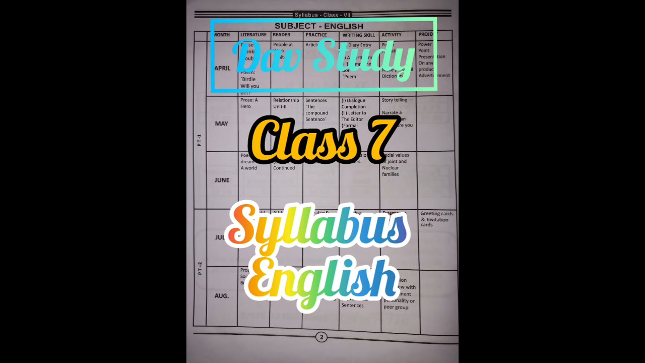 Dav Class 7 Syllabus For Exam English Syllabus davstudy YouTube dav-class-7-syllabus-for-exam-english-syllabus-davstudy-youtube