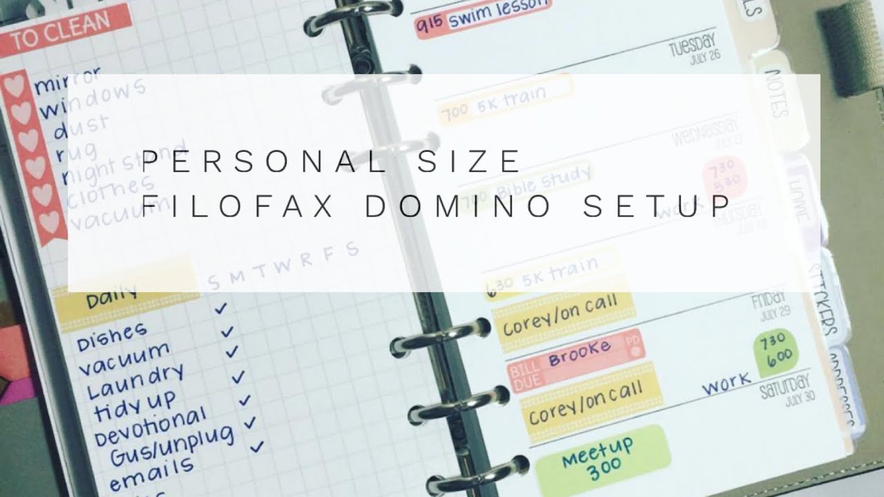 Personal size Filofax setup! - YouTube