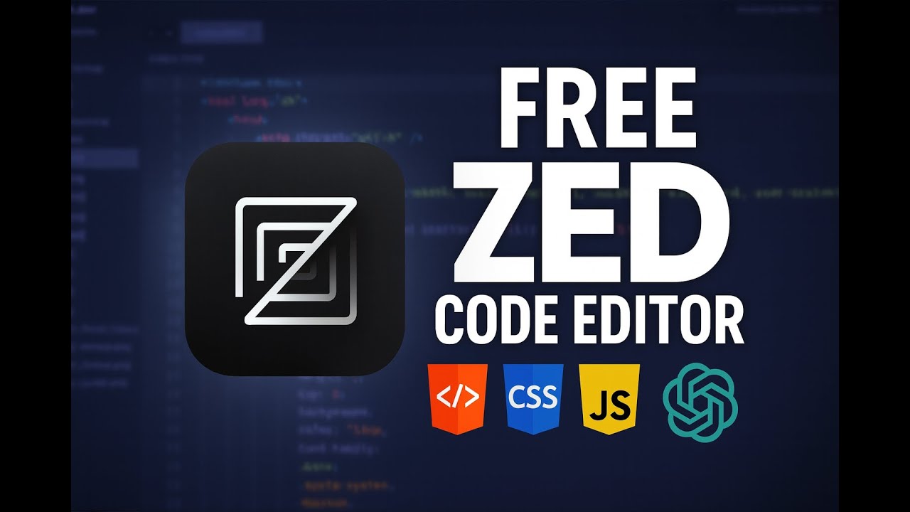 FREE Zed Code Editor / HTML, CSS, JS & ChatGPT (Tutorial) - YouTube