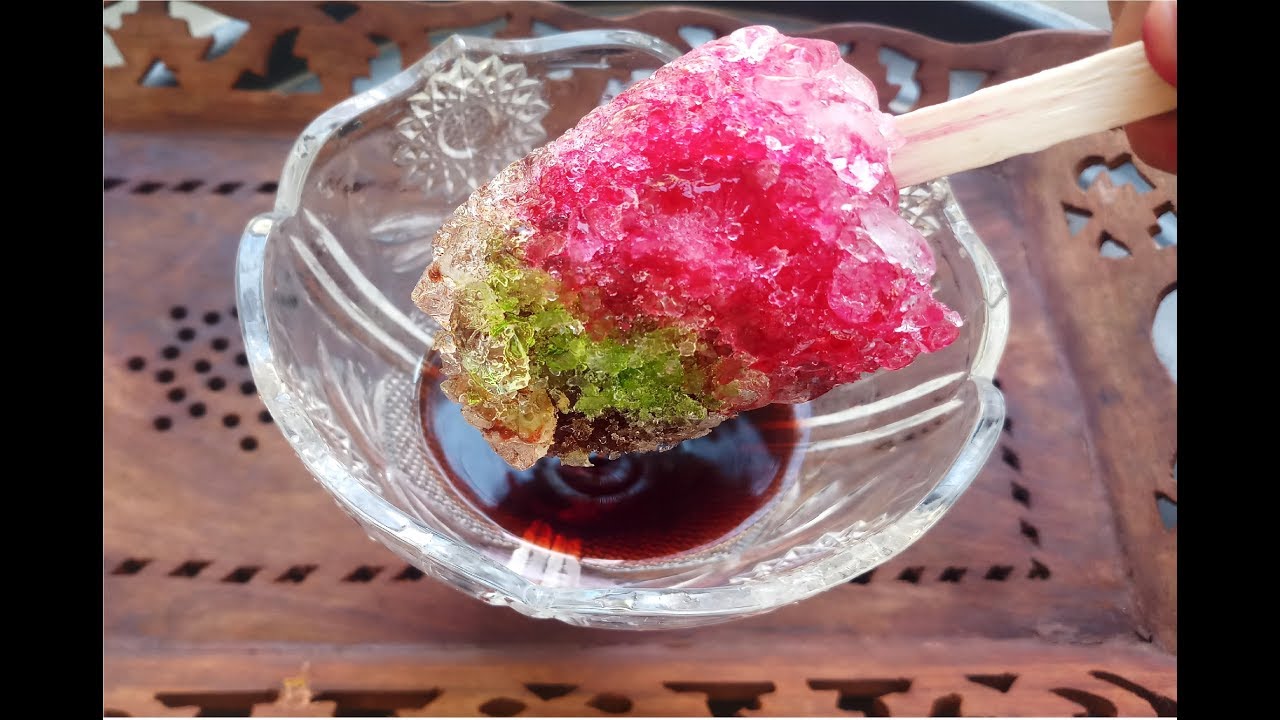 Homemade ice gola / Crushed ice lolly / ஐஸ் கோலா / Ice gola in tamil ...