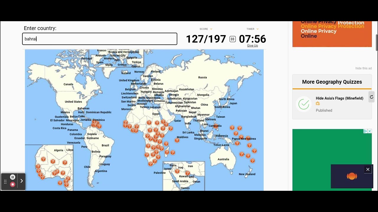 Countries of the World Map Quiz Speedrun - YouTube