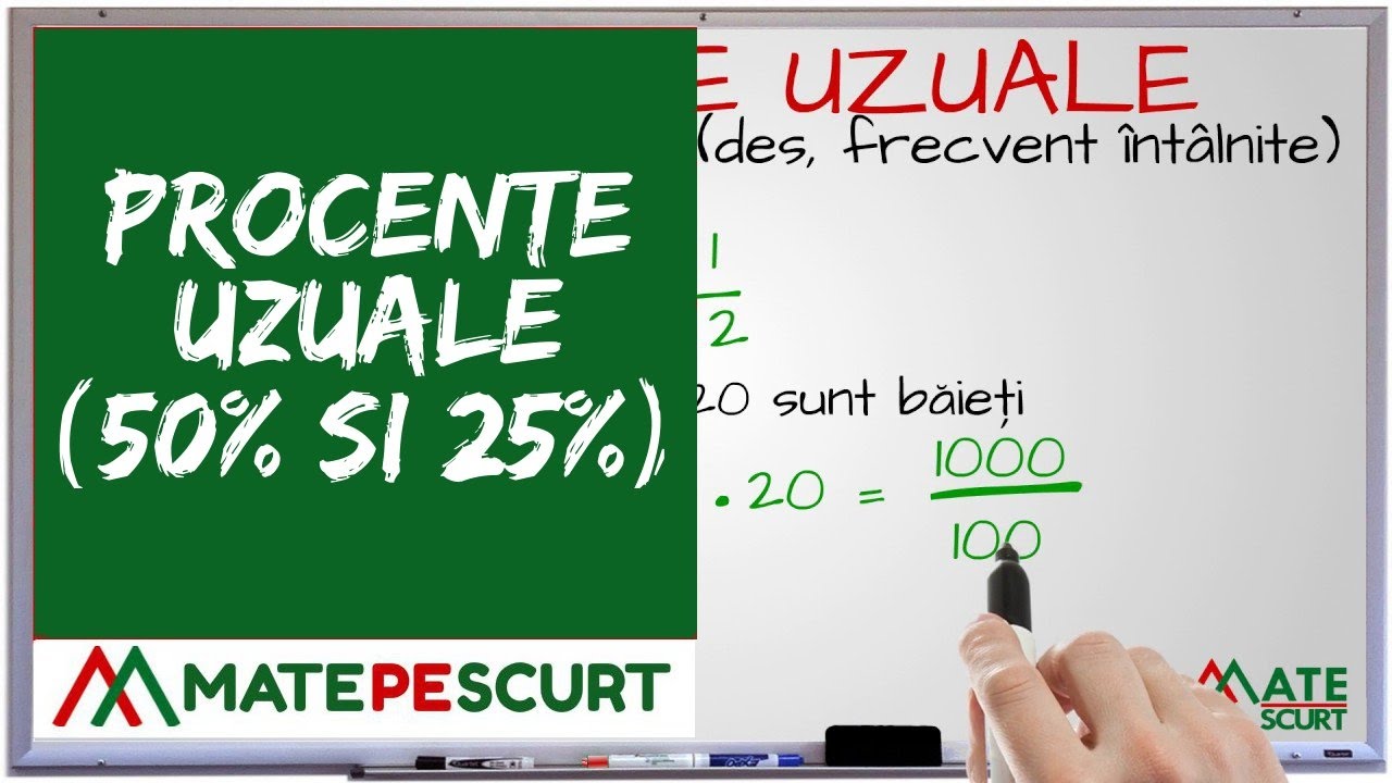 Procente uzuale (50% si 25%) - YouTube