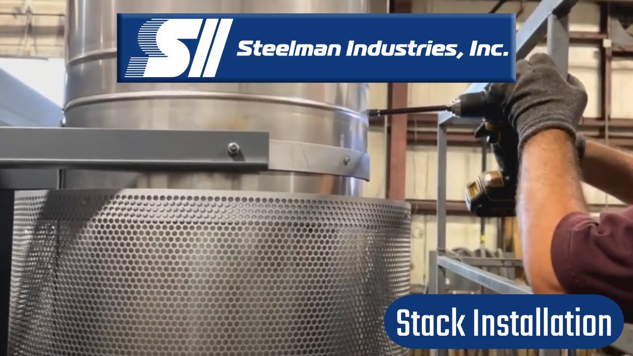 Steelman Burn-off Oven Stack Install - YouTube