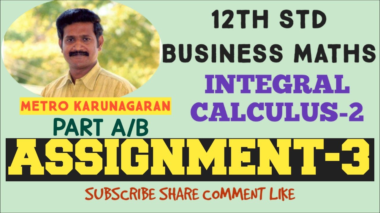 12TH STD BUSINESS MATHS ASSIGNMENT 3 SCERT TAMILNADU SYLLABUS - PART A ...