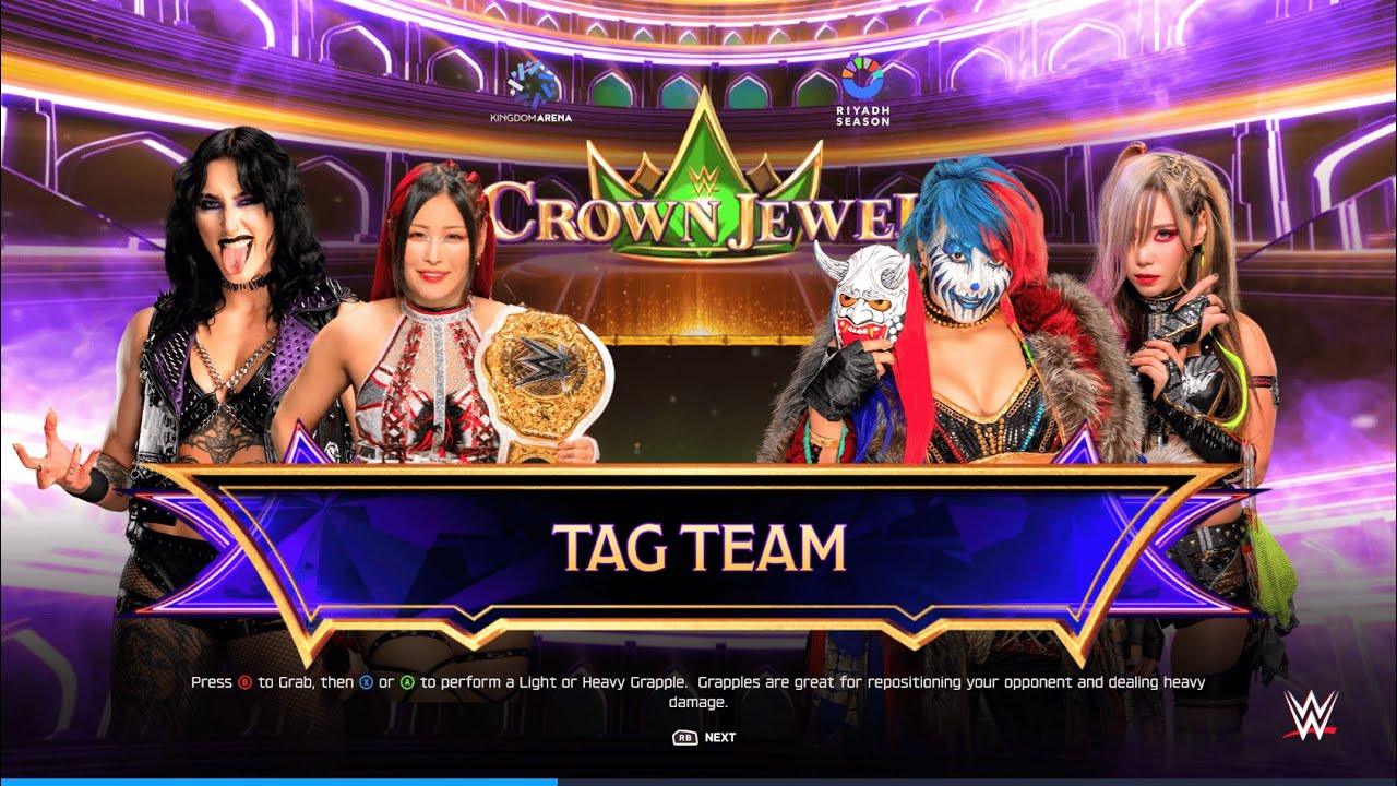 WWE2K25 Iyo Sky & Rhea Ripley Vs Asuka & Kairi Sane - Tag Team Match ...