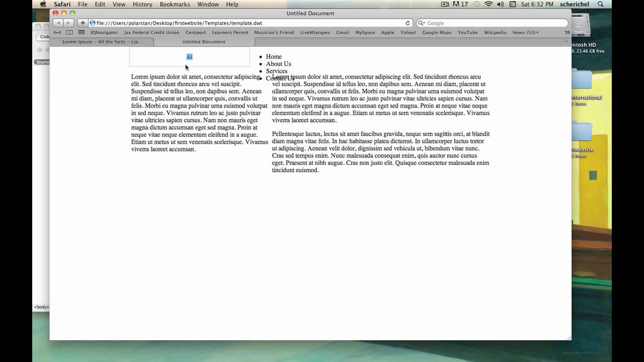 Creating A Html5 Website With Template Using Dreamweaver Cs5 Tutorial 3 Youtube