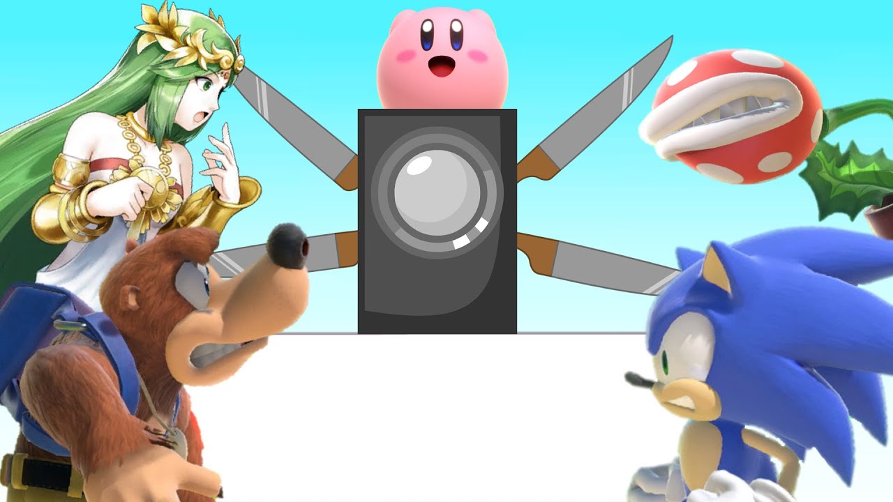 Announcer Throws Knives at Smash Characters (Smash X BFDI) - YouTube
