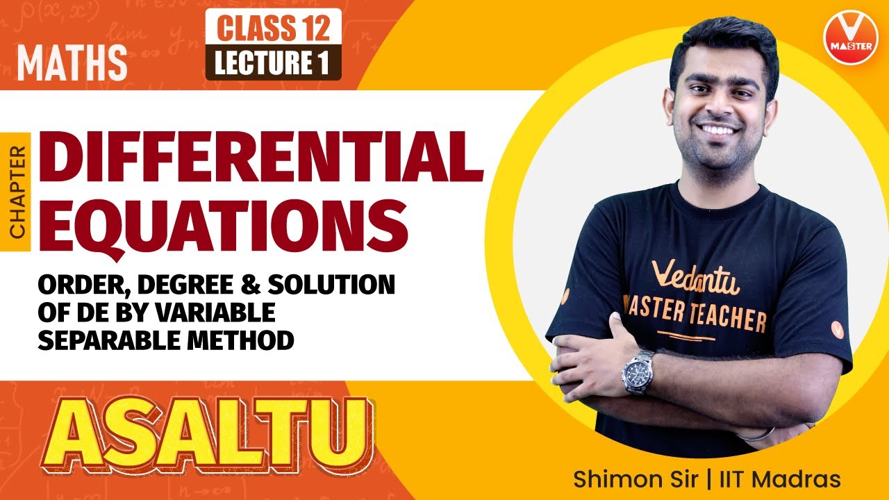 Differential Equations Class 12 In Tamil L1 Term 2 ASALTU