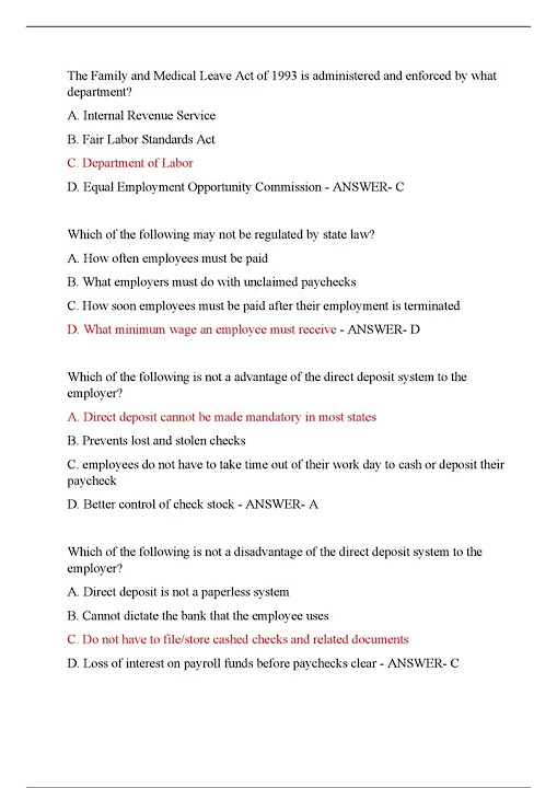 Cpp Certified Payroll Professional Exam Actual Exam 400 Questions And Correct Detailed Answers