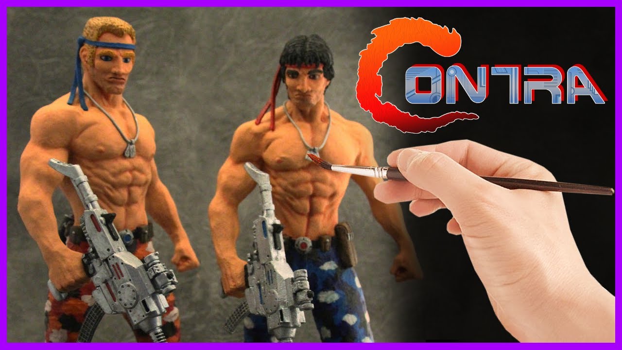 CONTRA Lance Bean and Bill Rizer Retro Scratchbuilt Statues Konami ...