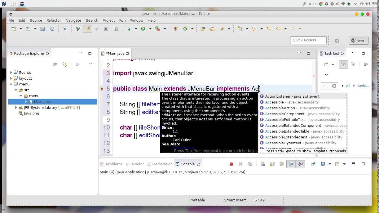 51 JAVA Swing GUI Menu - YouTube
