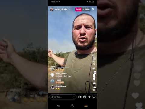 Şahan Gökbakar Instagram Canlı Yayın Yangına Müdahale anını gösteriyor