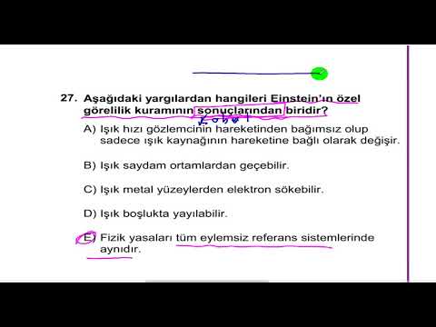 2017 LYS Fizik Görelilik sorusu Kavaram Hatası