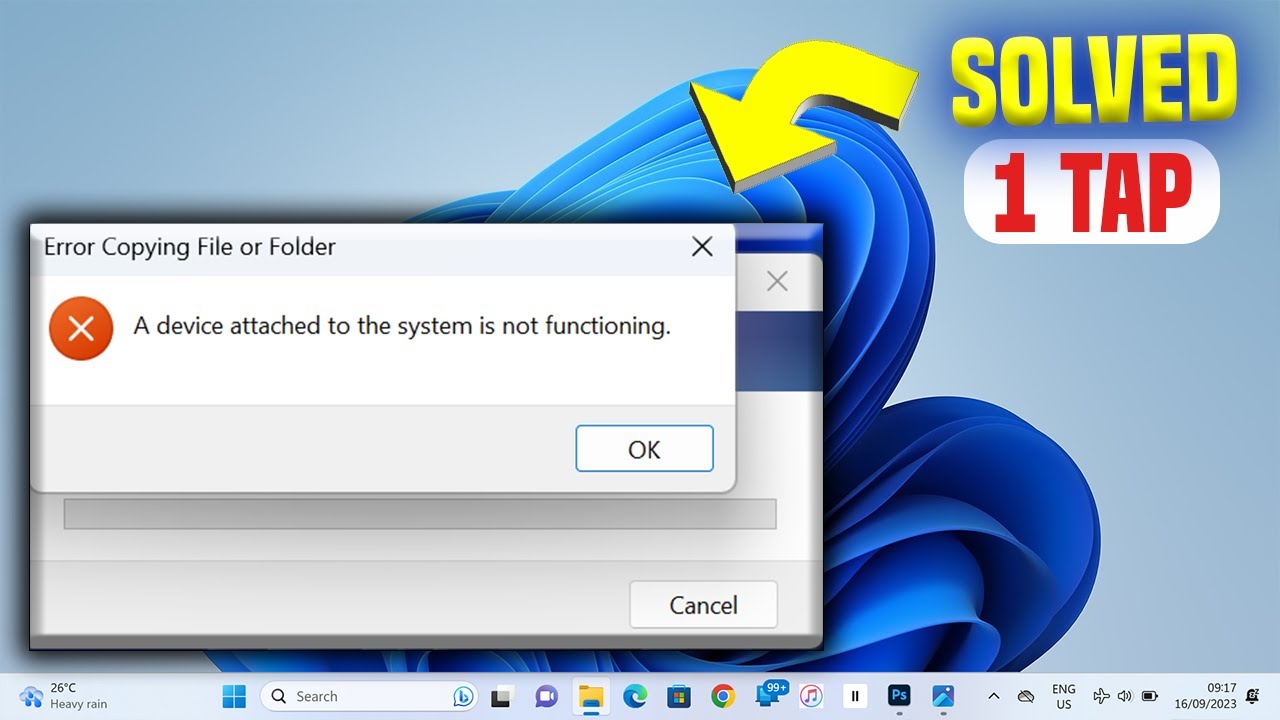 A Device Attached To The System Is Not Functioning Cant Copy Video From Iphone To Computer
