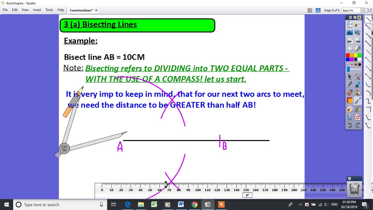 Bisecting Lines Part 1 - YouTube