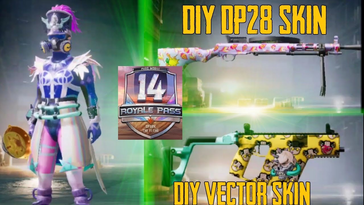 NEW UPCOMING DIY DP-28 SKIN AND DIY VECTOR SKIN NEW LEAKS | PUBG MOBILE ...