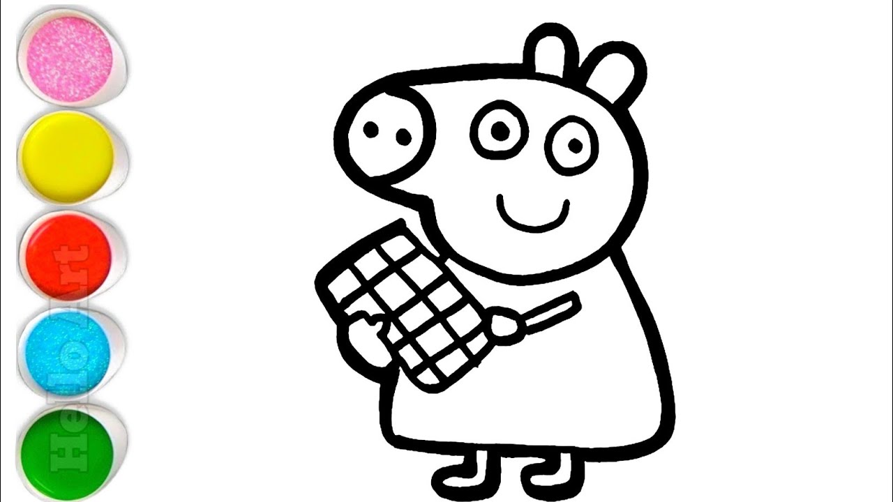 Cute and Pretty Pippa Pig Drawing, Painting and Coloring For Kids and ...